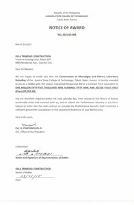 NOA Construction of Microalgae and Fishery Laboratory Building - Aurora ...