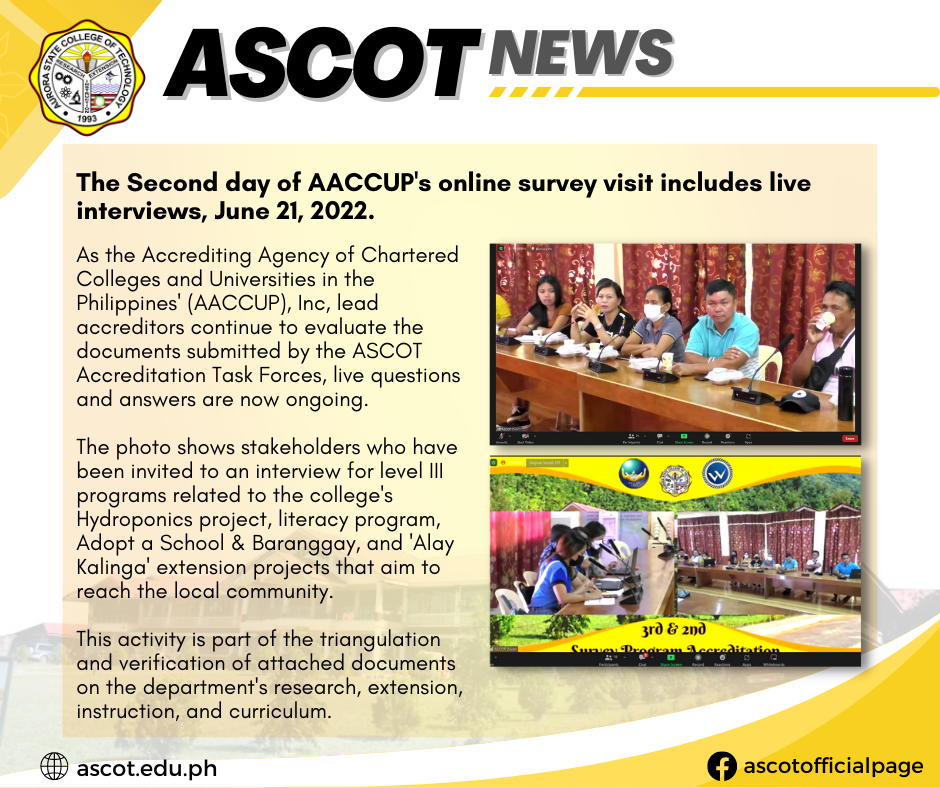 ASCOT | News Brief: AACCUP continues to evaluate ASCOT programs in ...