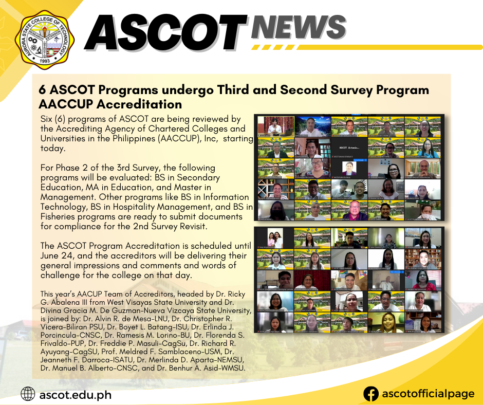 ASCOT | News Brief: 6 ASCOT Programs undergo Third and Second Survey ...