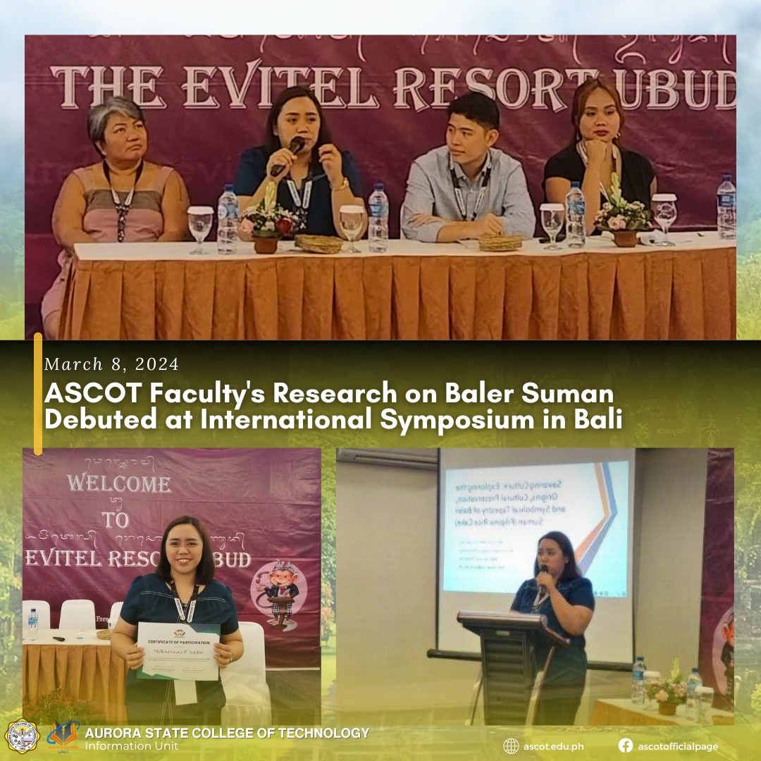 ASCOT Faculty's Research on Baler Suman Debuted at International ...