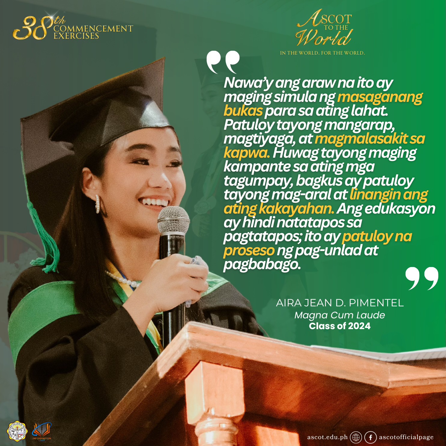 Gratitude and Growth: Magna Cum Laude Aira Jean Duquesa Pimentel's ...